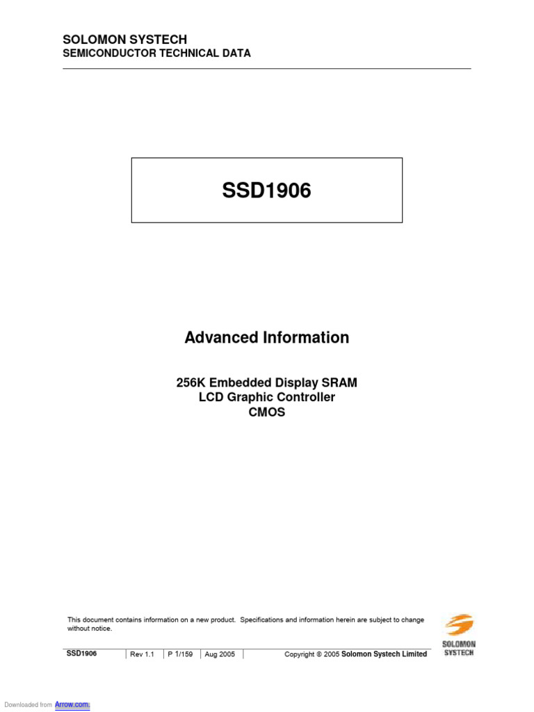 SSD 1906 | PDF | Microcontroller | Central Processing Unit