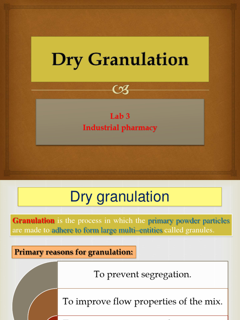 Dry Granulation | PDF | Tablet (Pharmacy) | Process Engineering