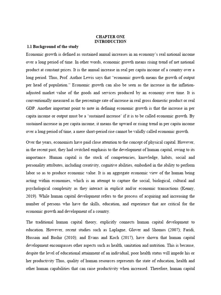 Main Sandras Impact Of Human Capital Development On Economic Growth In