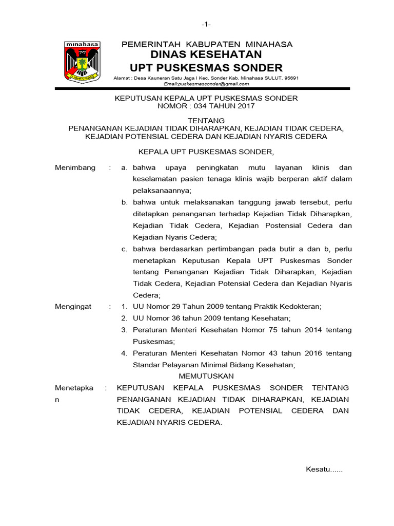 Fix SK Penanganan KTD, KTC, KPC Dan KNC | PDF