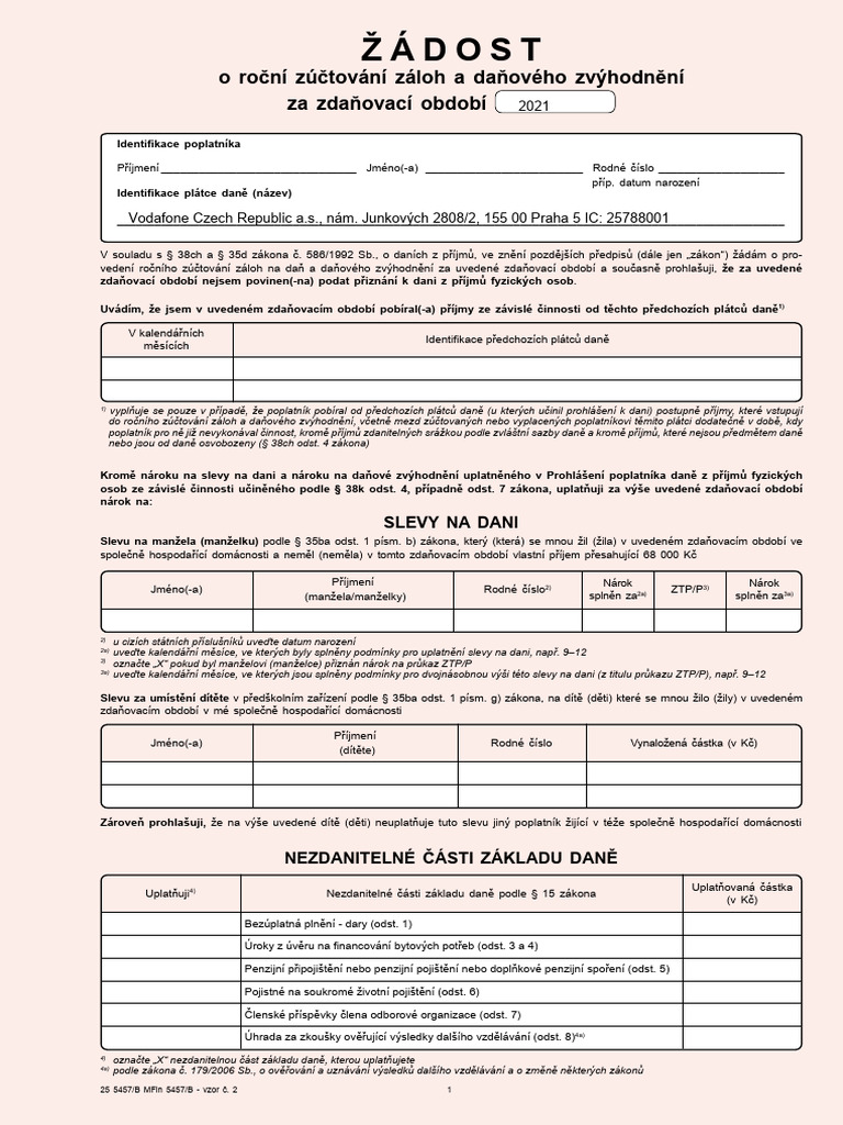 Zadost o RZD 2021 | PDF