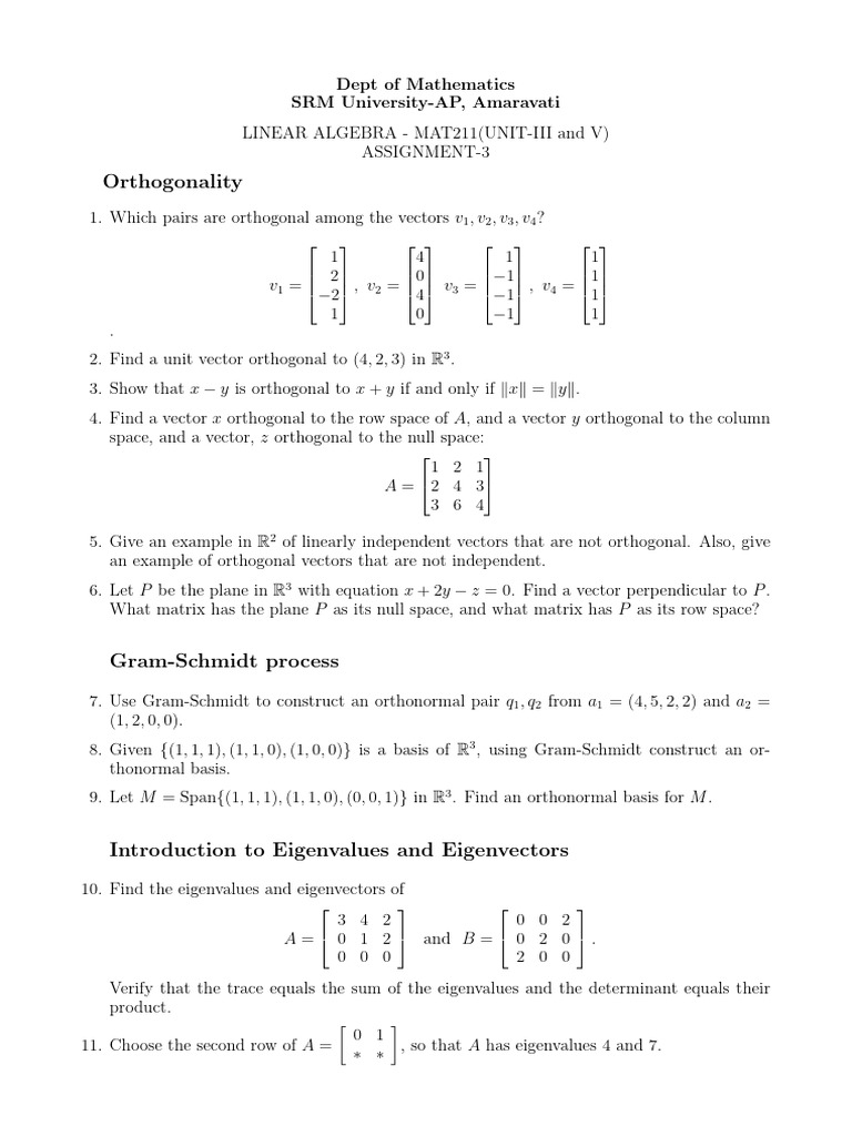 Assignment 3 | PDF | Eigenvalues And Eigenvectors | Matrix (Mathematics) Assignment 3 | PDF | Eigenvalues And Eigenvectors | Matrix (Mathematics)