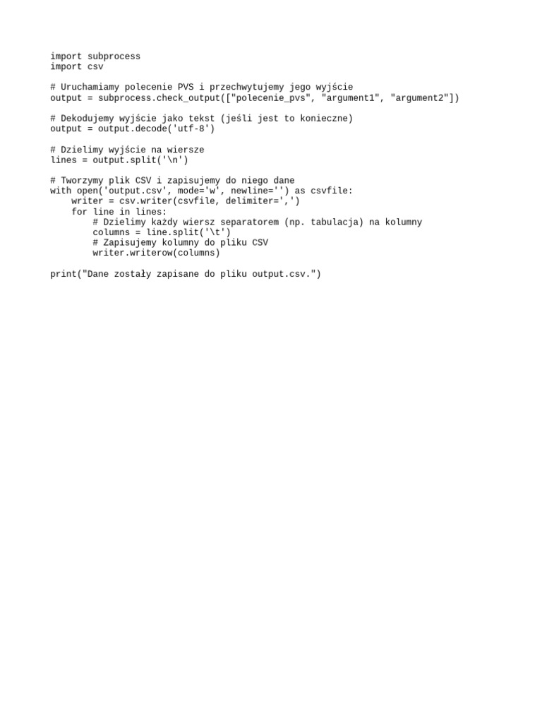 Python Chatgpt Wez Pvs Stworz Plik Csv Pdf