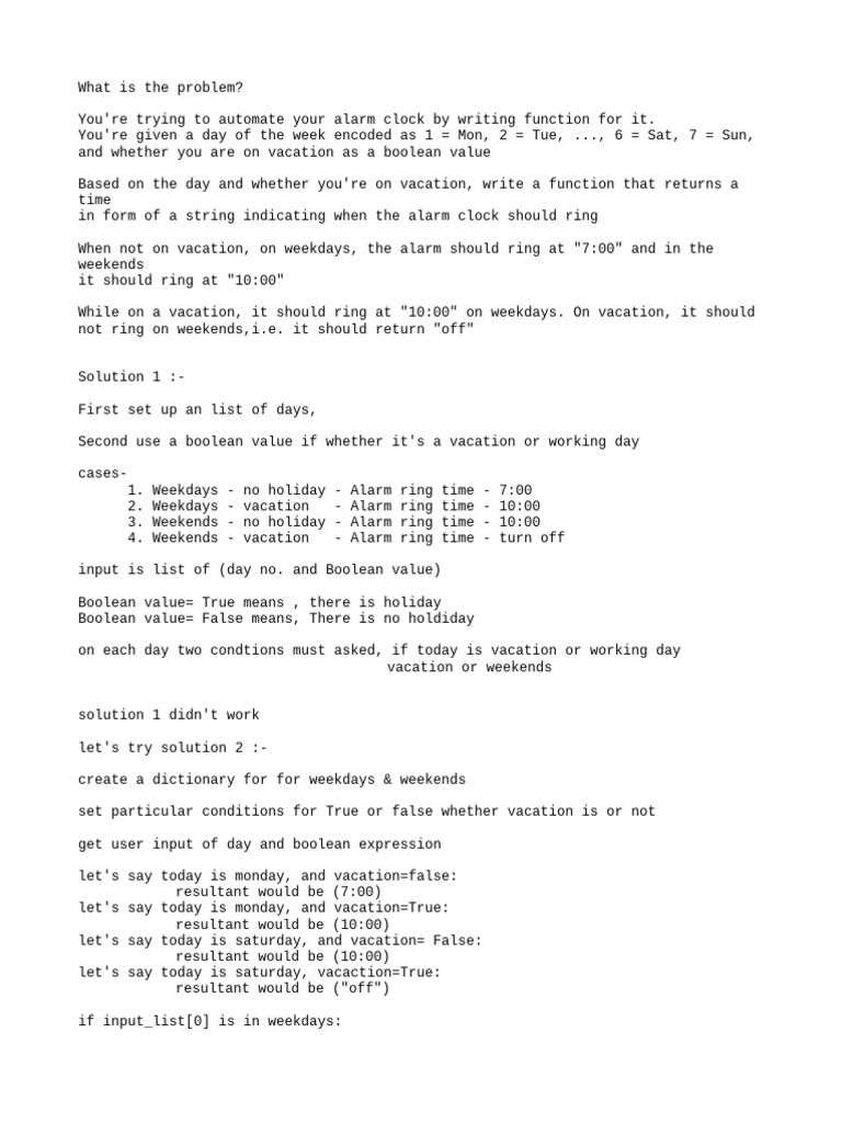 Alarm Clock Automation Logic | PDF