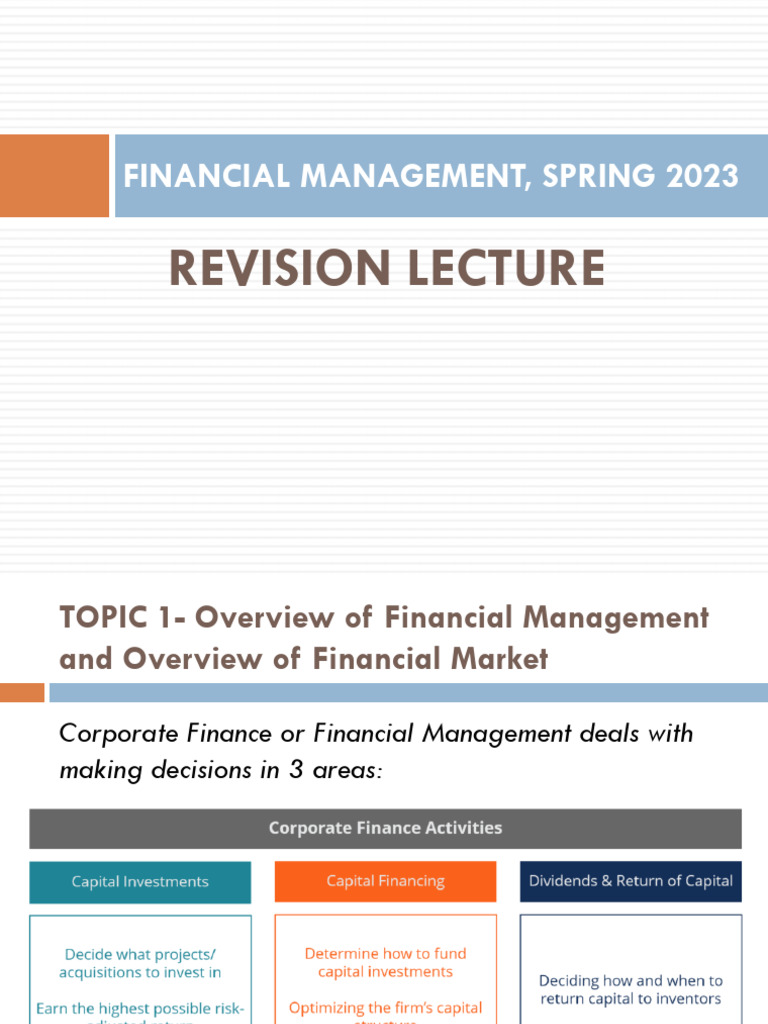 FMA 2023 Revision | PDF | Bonds (Finance) | Capital Structure