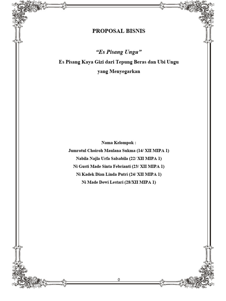 Contoh Proposal Bisnis | PDF | Karier & Perkembangan