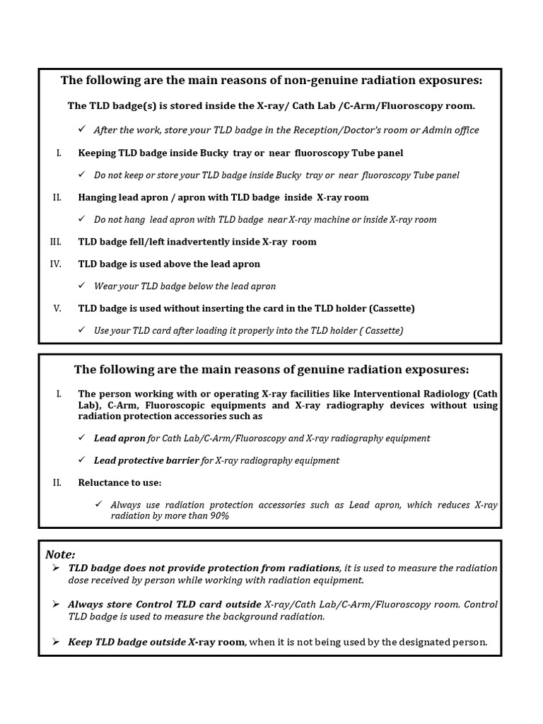 TLD Awareness Guide | PDF | X Ray | Radiography