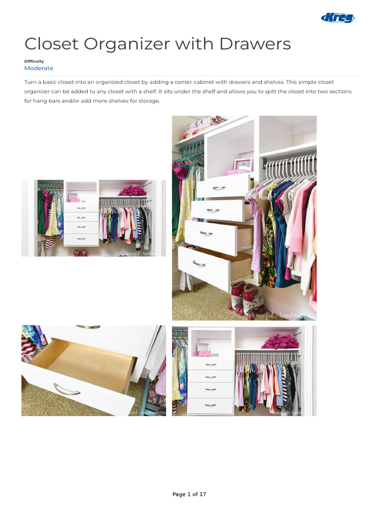 Closet Organizer With Drawers | PDF | Cabinetry | Decorative Arts
