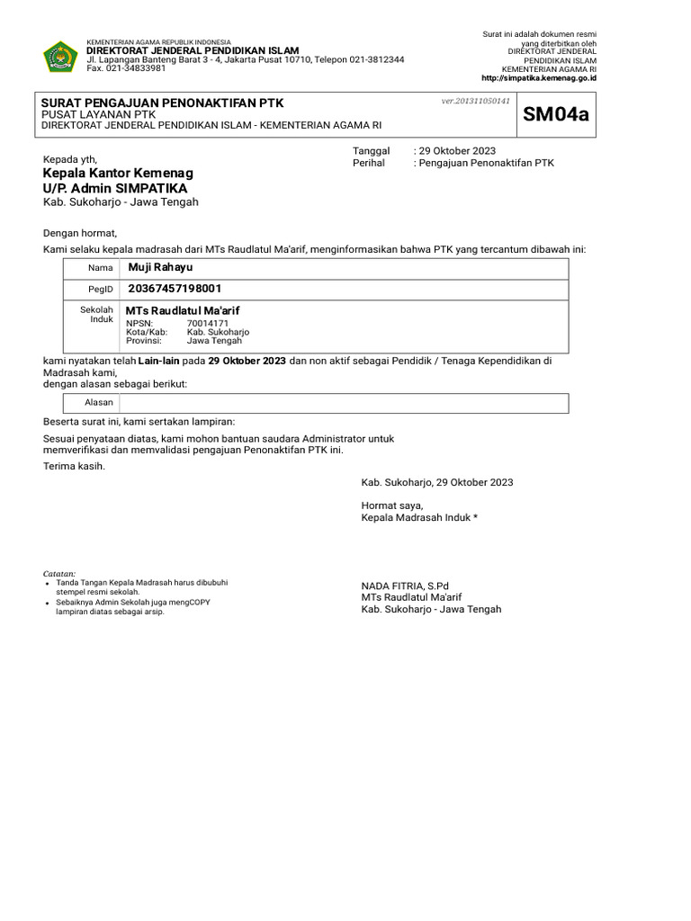 MTs Raudlatul Ma'Arif | PDF