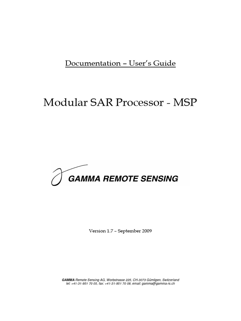 MSP Users Guide | PDF | Radar | Computer File