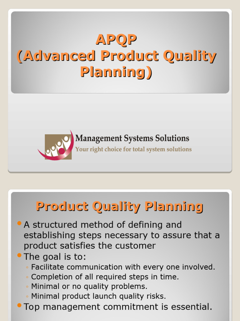 APQP-Training Material | PDF | Reliability Engineering | Packaging And ...