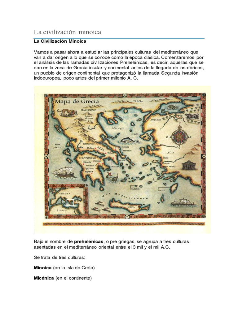 Mapa de la Civilización Minoica | PDF