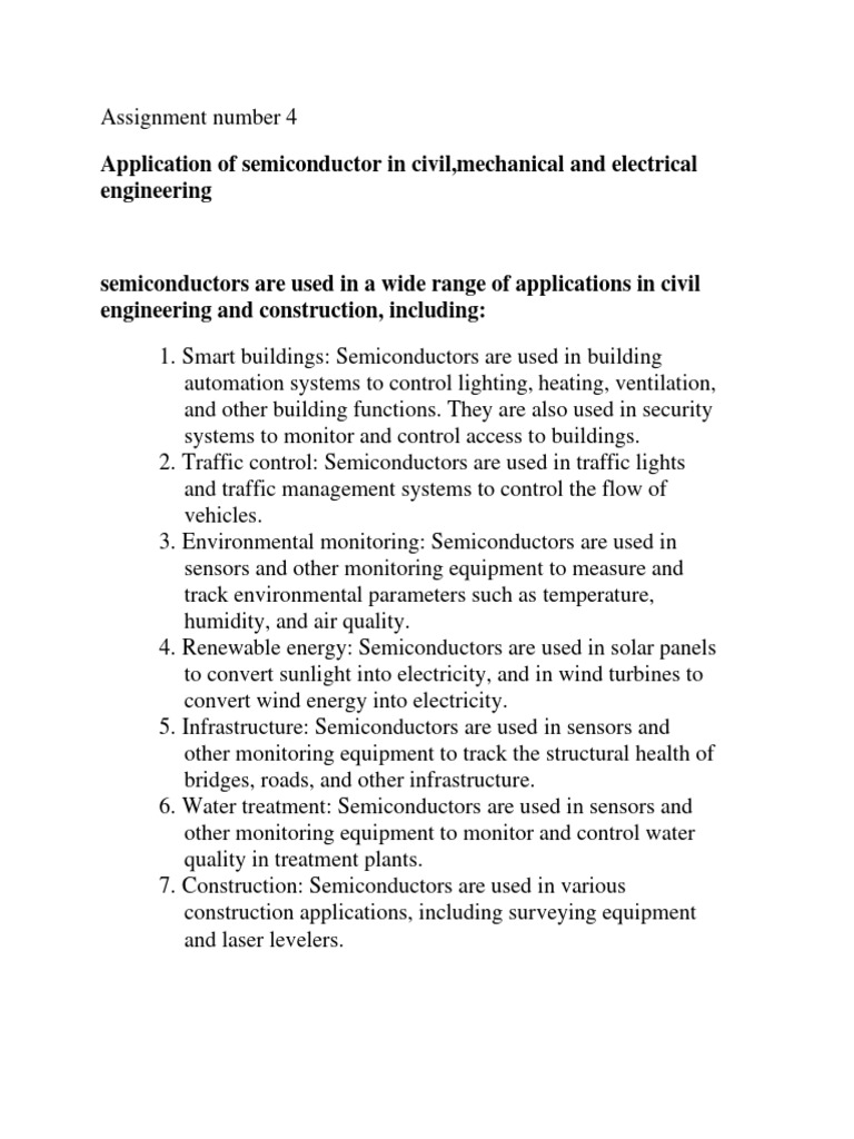 Assignment No. 4 Semiconductor | PDF | Semiconductors | Actuator