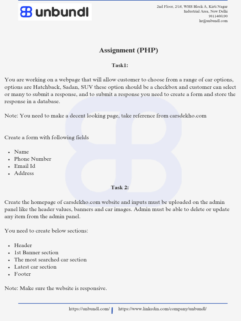 Assignment (PHP) | PDF