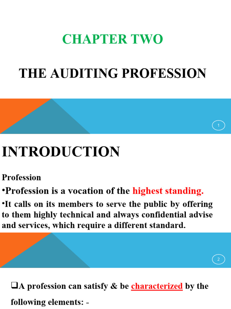 Auditing One 02 For Class | PDF | Financial Audit | Auditor's Report