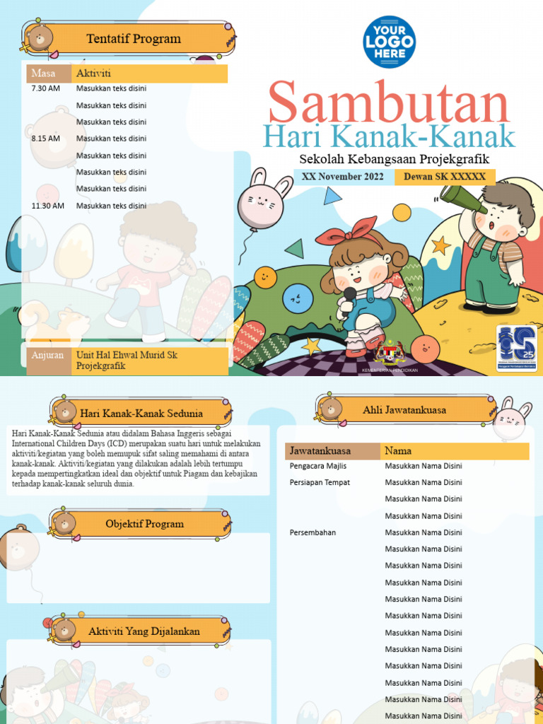 Template Buku Program Hari Kanak-Kanak by ProjekGrafik | PDF