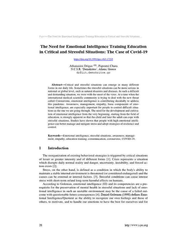 Paper Emotional Intelligence | PDF | Emotional Intelligence | Empathy