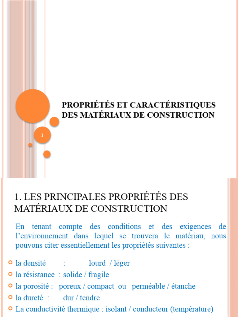 Propriétés Et Caractéristiques Des Matériaux de Construction - Ahmed ...