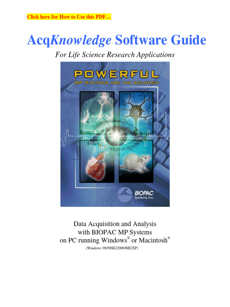 AcqKnowledge Software Guide | PDF | Mac Os | Sampling (Signal Processing)