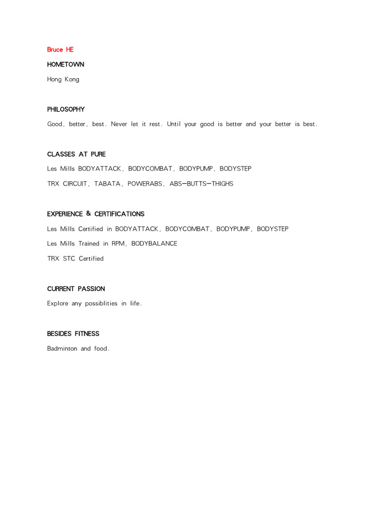 Bruce He - Website Profile | PDF