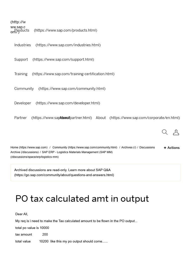 PO Tax Calculated Amt in Output | PDF | Taxes | Computer Engineering