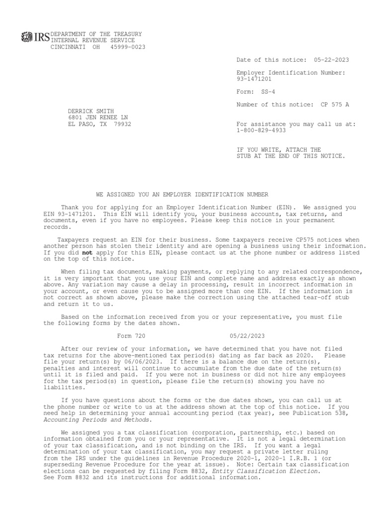 5 23 1CP575Notice - 1684772891148 | PDF | Irs Tax Forms | Internal ...