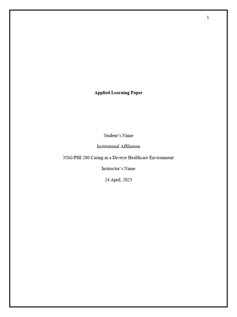 Applied Learning Paper | PDF | Health Care | Patient