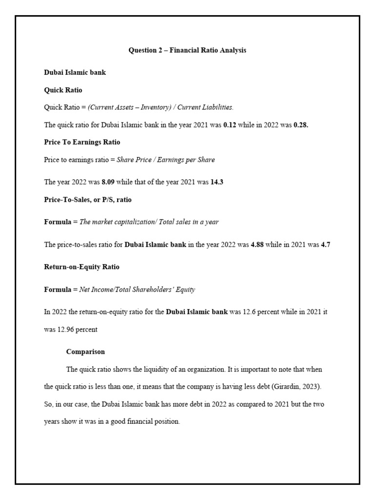 Financial Ratio Analysis | PDF | Investing | Price–Earnings Ratio