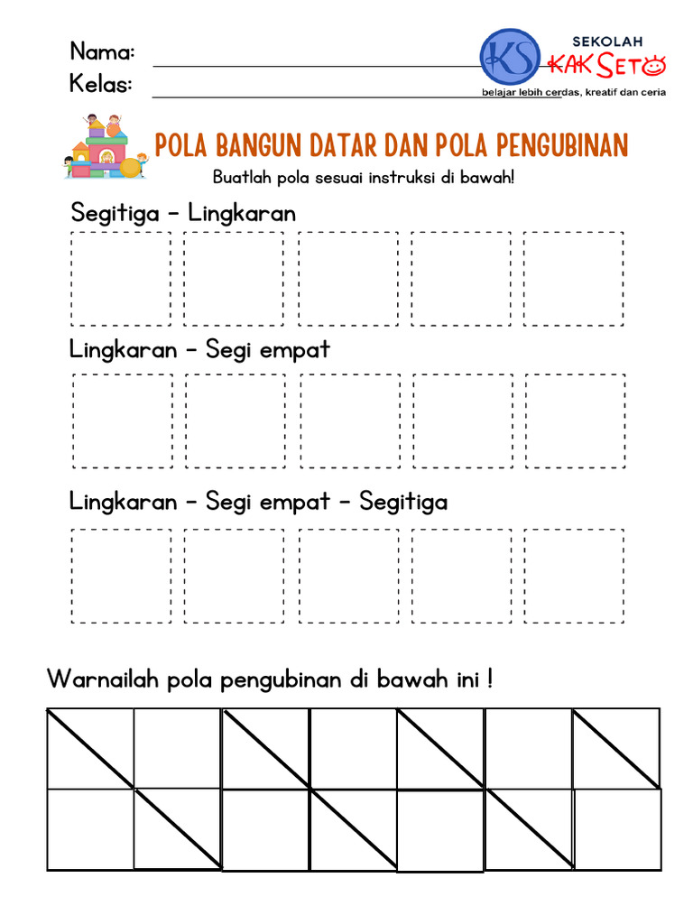Pola Pengubinan Bangun Datar Kelas 1 | PDF | Griya & Taman