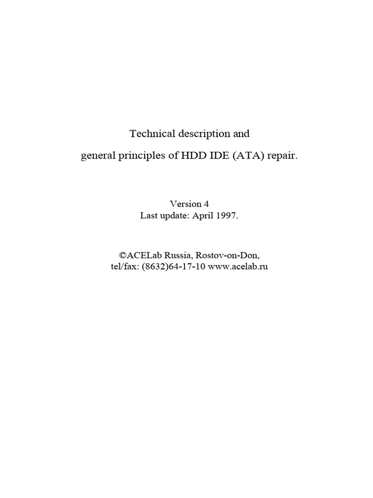 IDE HDD Repair Guide 1997 | PDF | Hard Disk Drive | Electric Motor