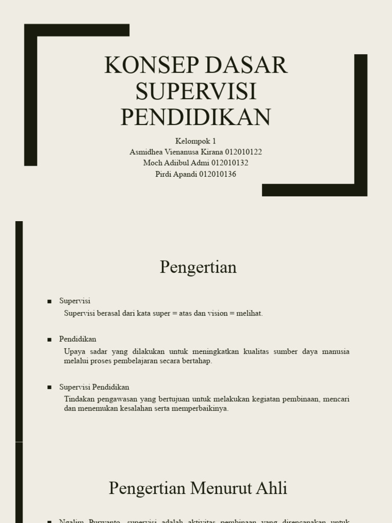 Konsep Dasar Supervisi Pendidikan | PDF
