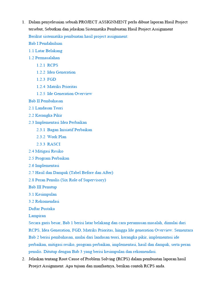 Sistematika Laporan Project Assignment | PDF | Seni | Komputer