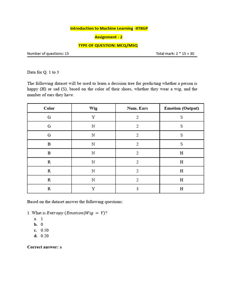 IML-IITKGP - Assignment 2 Solution | PDF | Regression Analysis | Linear Regression