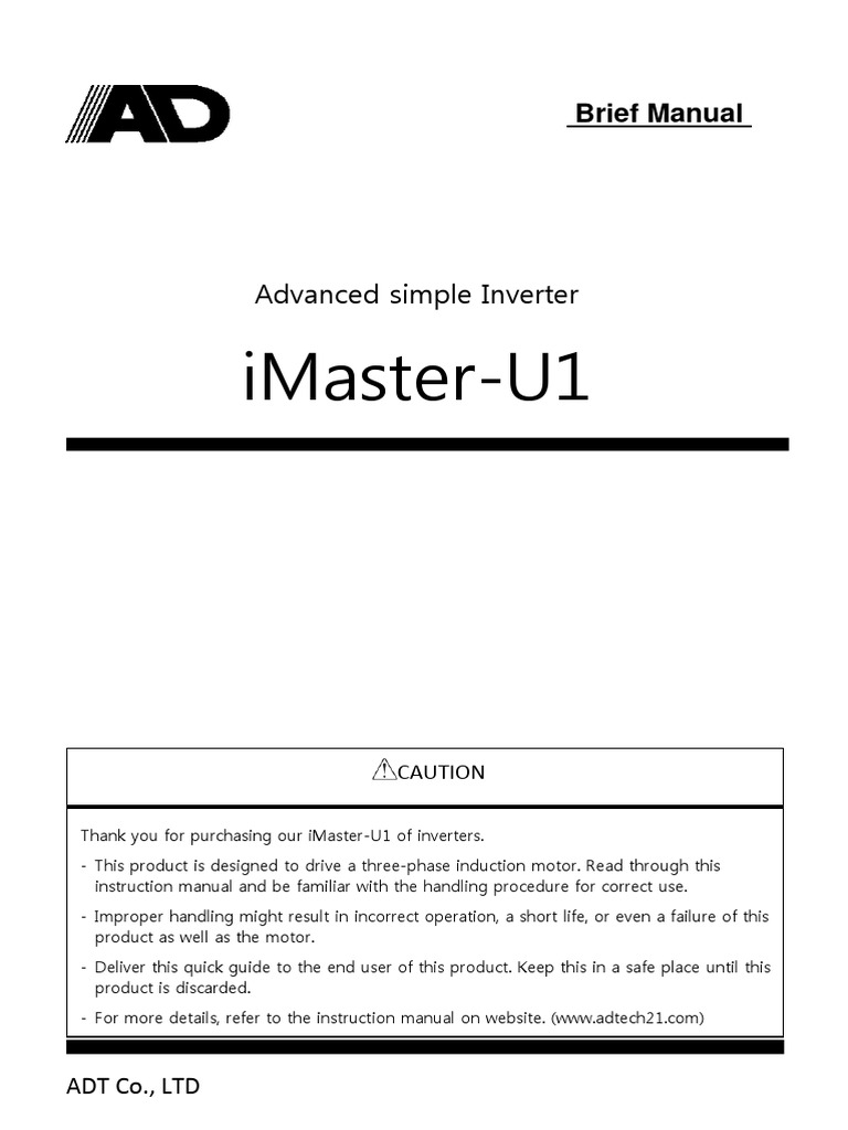 IMaster-U1 User Manual | PDF | Electric Motor | Power Supply