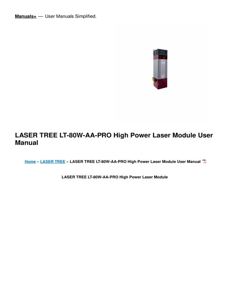 LT 80w Aa Pro High Power Laser Module Manual | PDF | Electrical ...