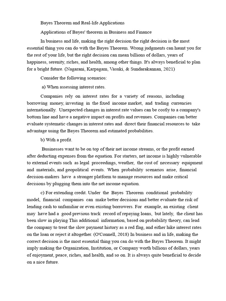 Bayes Theorem in Financial Decision-Making | PDF | Interest | Interest ...