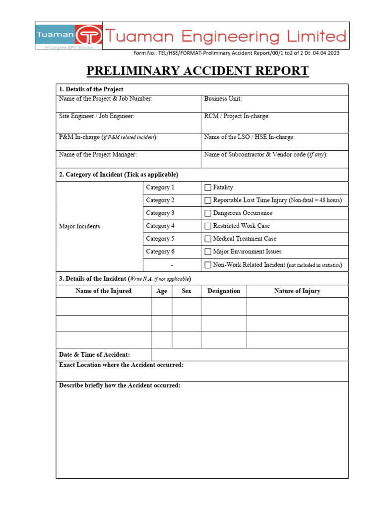 Preliminary Incident Report - Tel | PDF