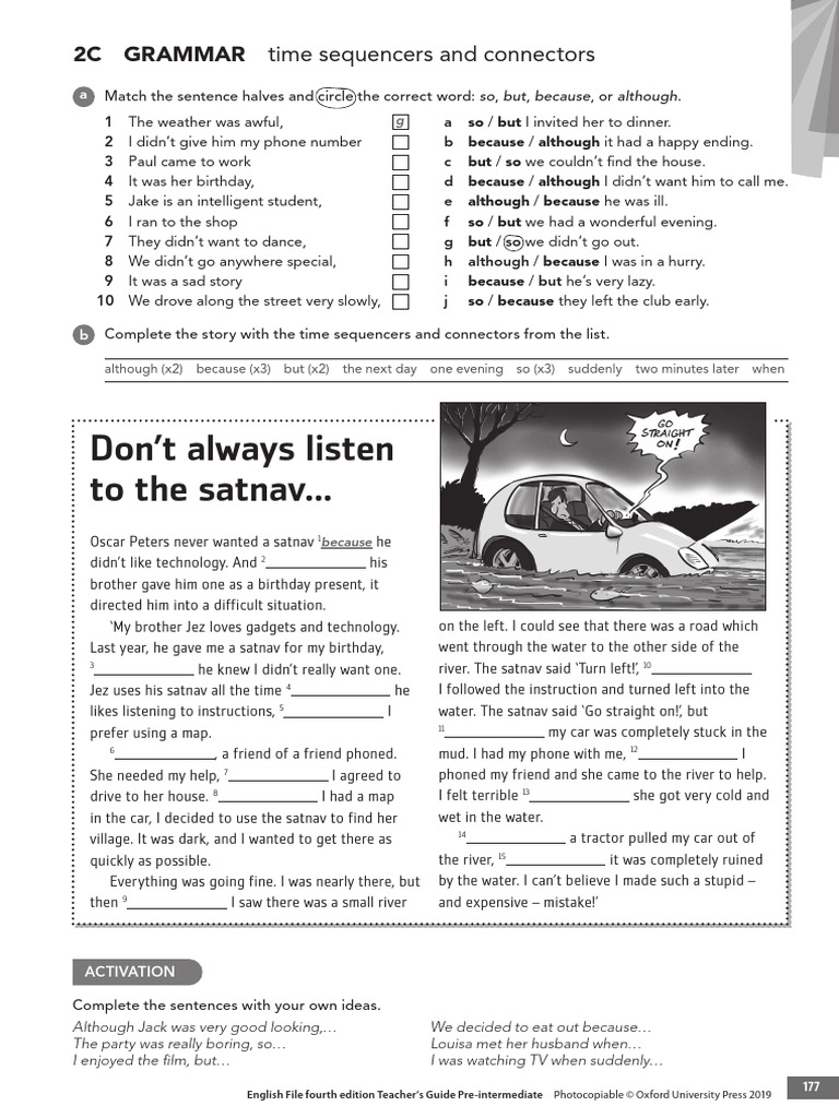 2C - Extra Grammar Practice Time Sequencers and Connectors (OUP) | PDF
