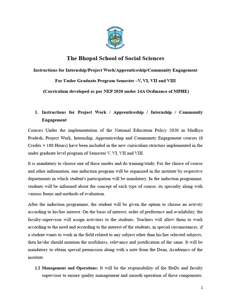 Internship Guideline - 2023-24 | PDF | Methodology | Information