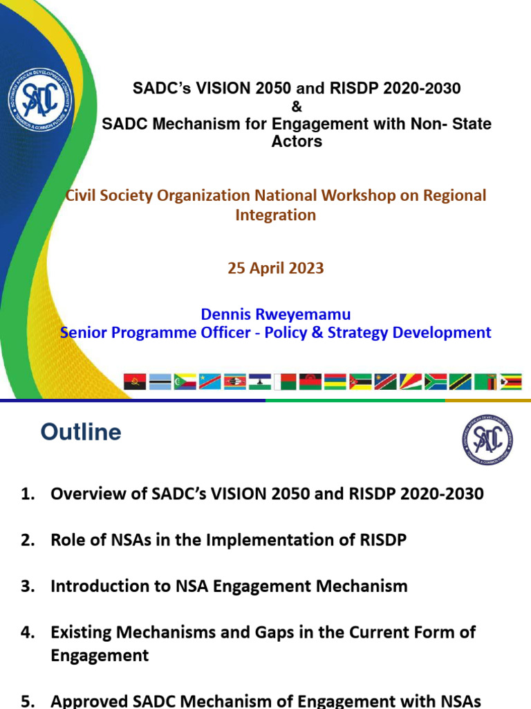 Presentation - RISDP 2020-30 & NSAs Engagement Mechanism | PDF ...