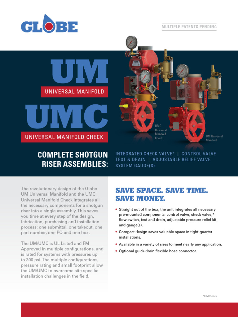 Globe UM UMC Shotgun Riser Sell Sheet 453 | PDF | Valve | Stairs