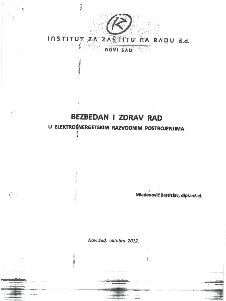 Bezbedan I Zdrav Rad U Elektroenergetskim Razvodnim Postrojenjima | PDF
