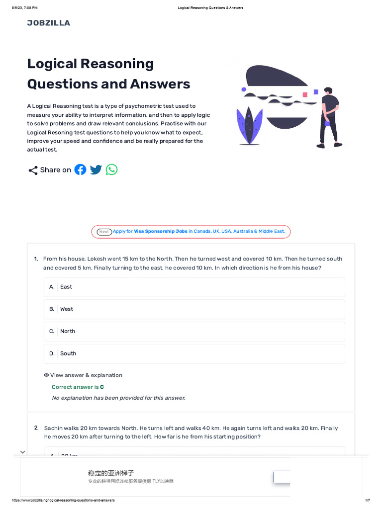 Logical Reasoning Questions And Answers Pdf Reason Logic