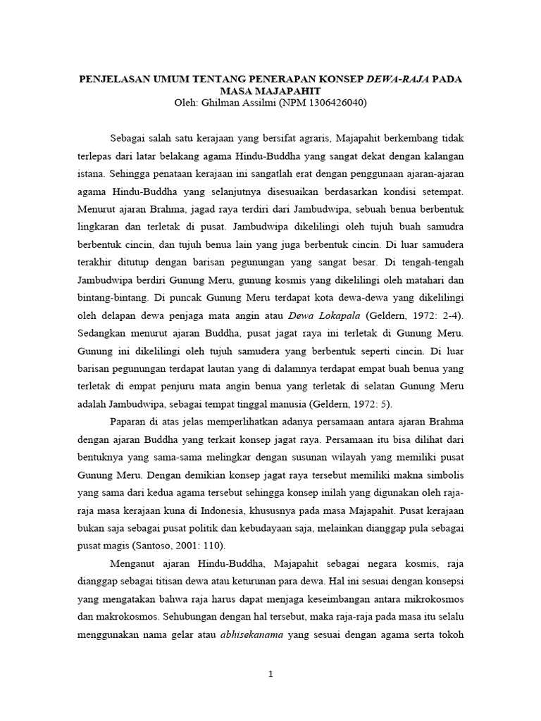 Dewa-Raja dalam Kerajaan Majapahit | PDF | Sejarah