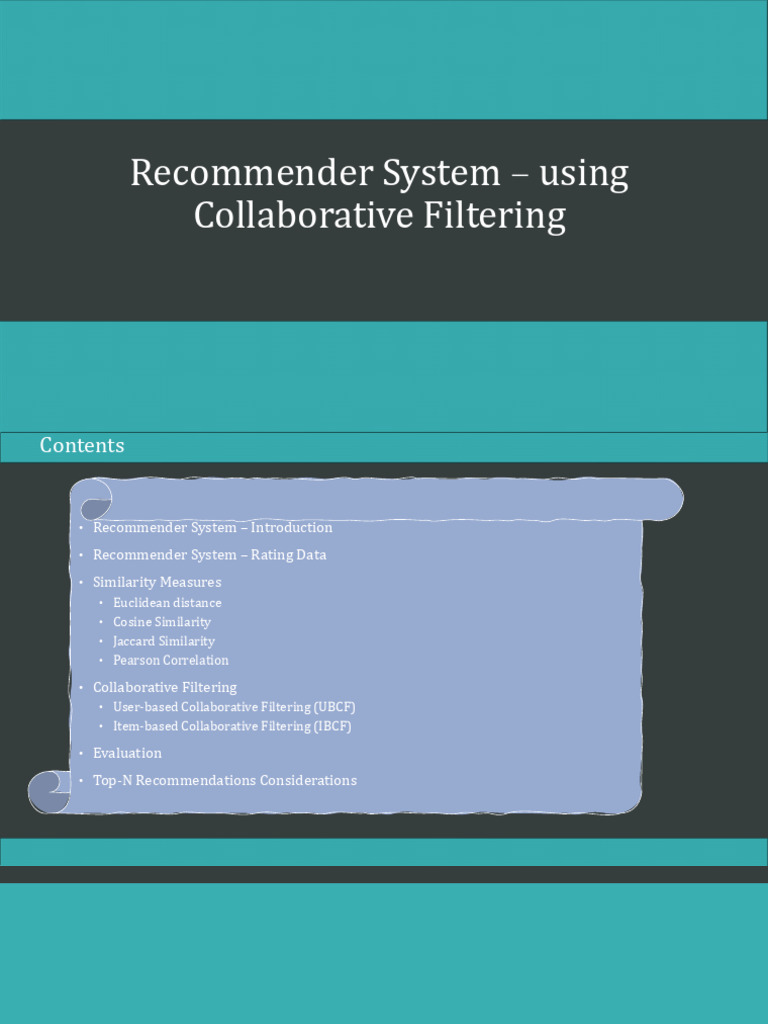 Recommendations Using Collaborative Filtering Pdf Web 2 0 Human