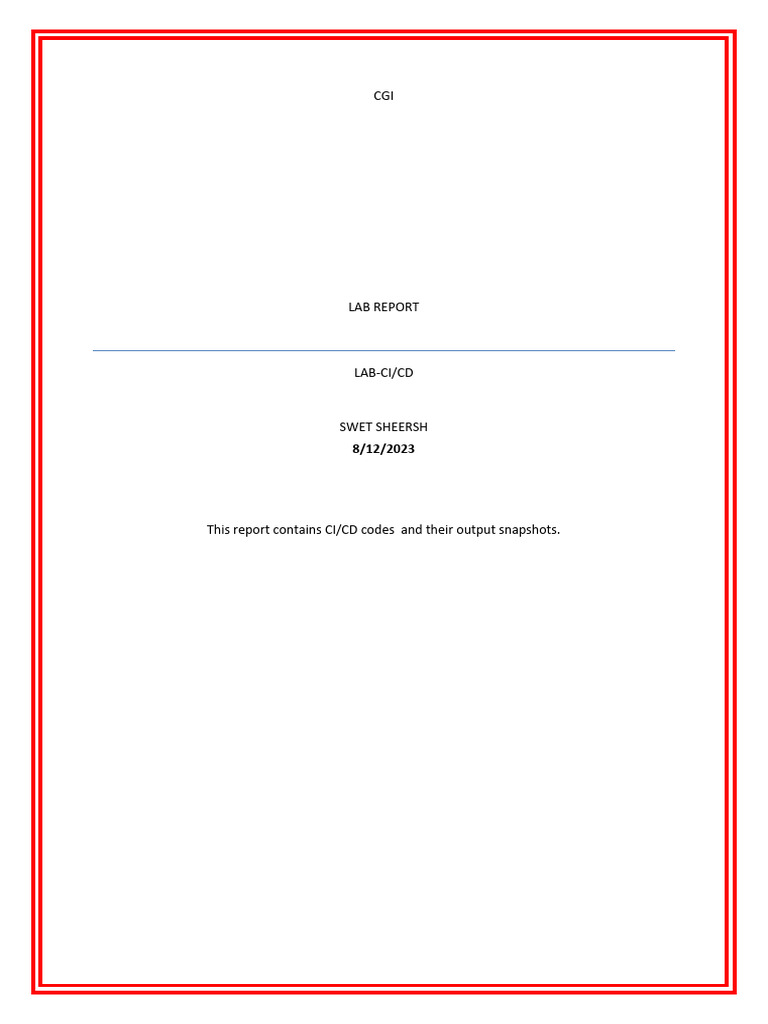 Ci CD Assign Report | PDF