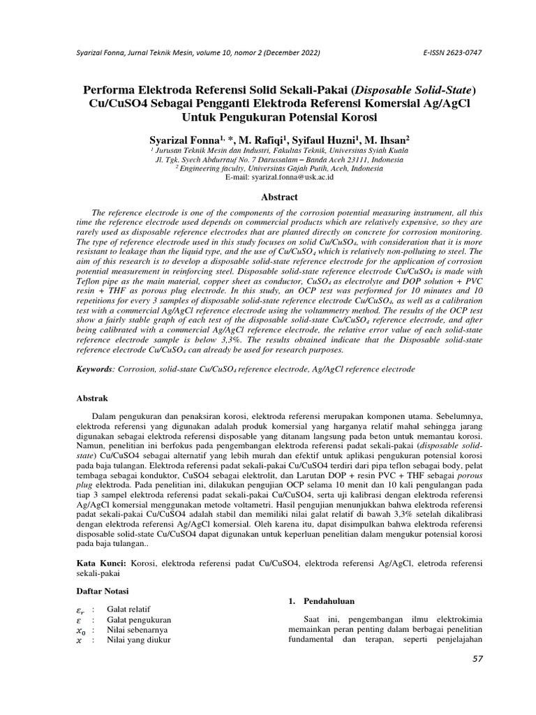 Elektroda Cu/CuSO4 untuk Pengukuran Korosi | PDF | Building Engineering | Materials Science