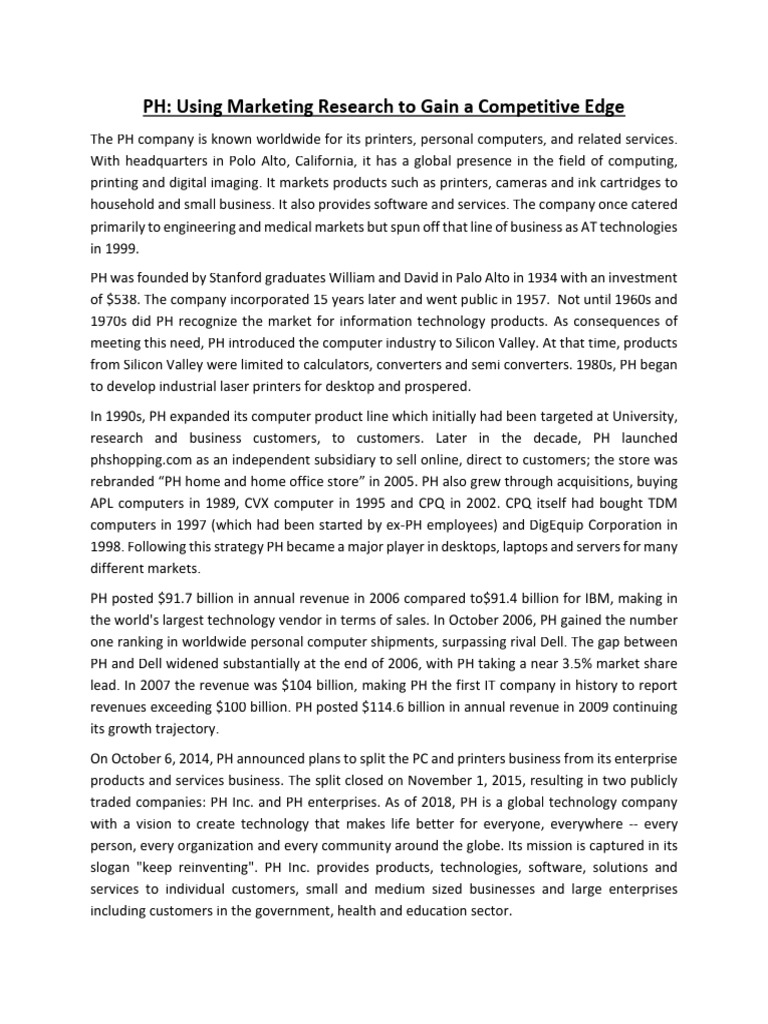 PH - Using Marketing Research Case Study | PDF | Dell | Personal Computers