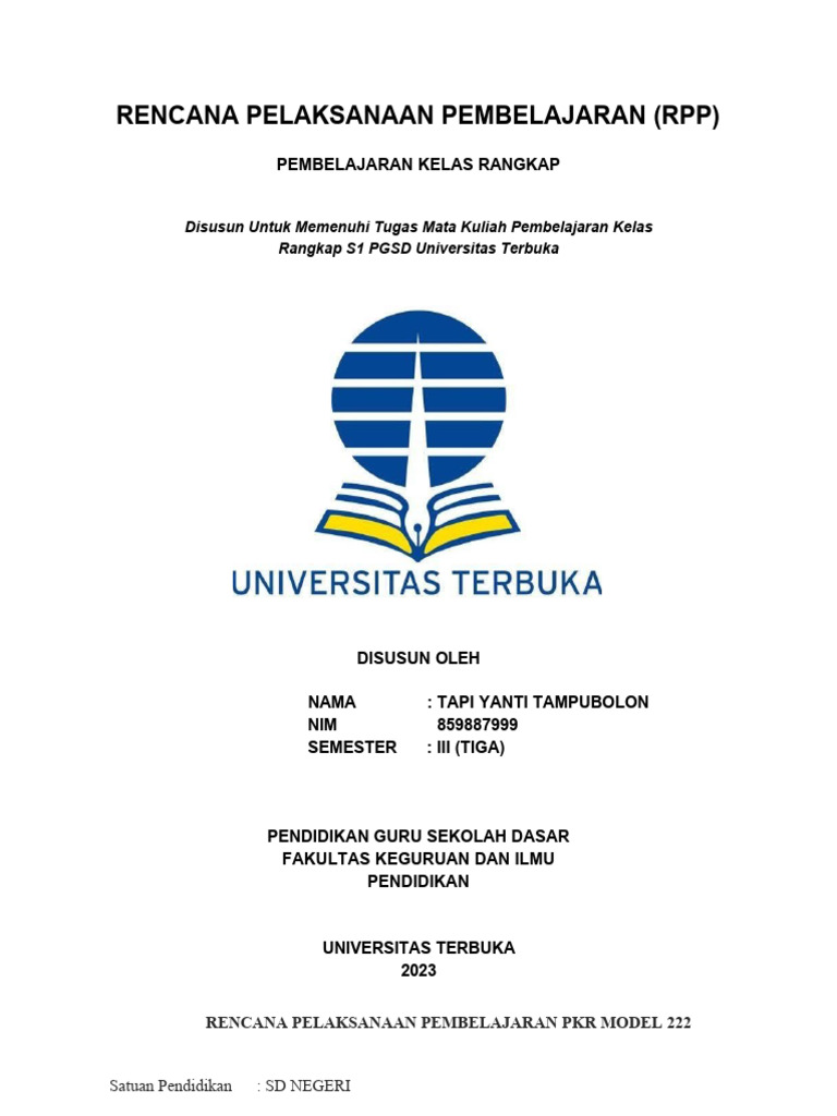 RPP Model 222 Kelas Rangkap | PDF