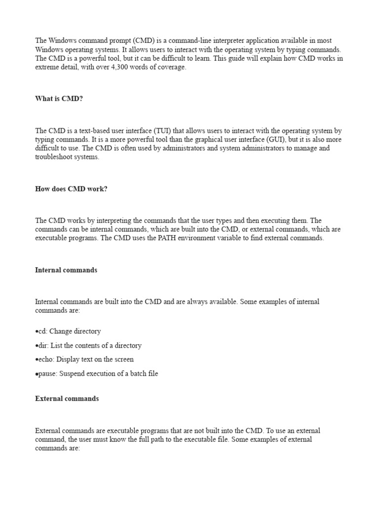 How CMD Works | PDF | Command Line Interface | System Software